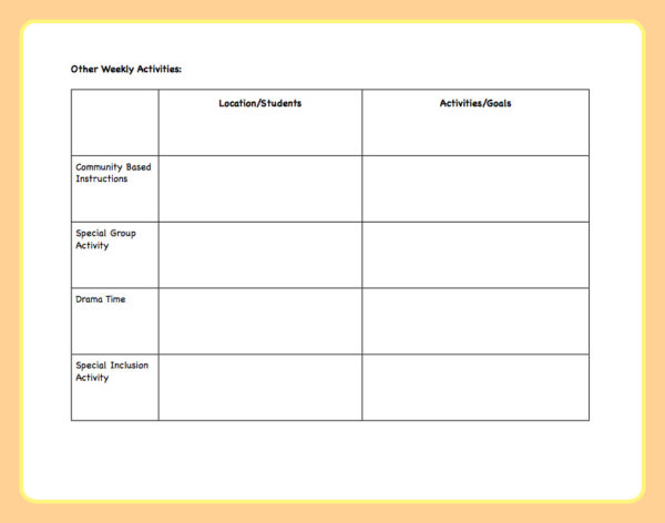 Lesson Plan Template | The Autism Helper