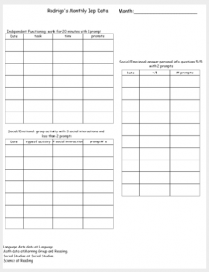 Monthly Data Sheets - The Autism Helper