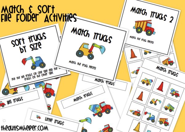Truck File Folder Activities - The Autism Helper