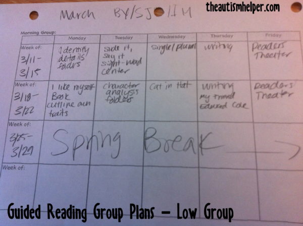 Reading Group Lesson Plans - The Autism Helper