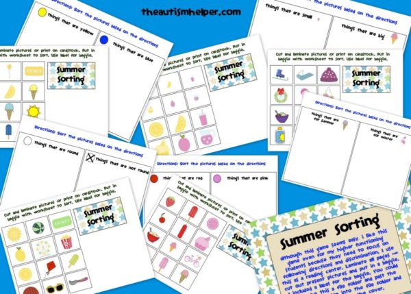 Summer Literacy Centers - The Autism Helper