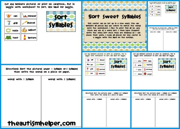 Summer Literacy Centers - The Autism Helper