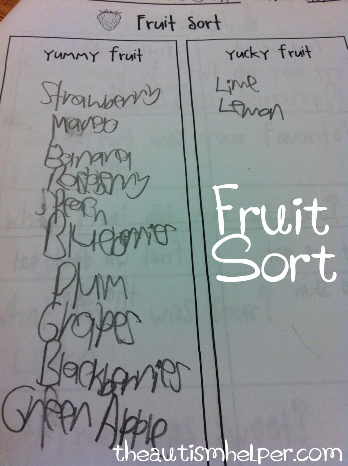 Fruit Freebie :) - The Autism Helper