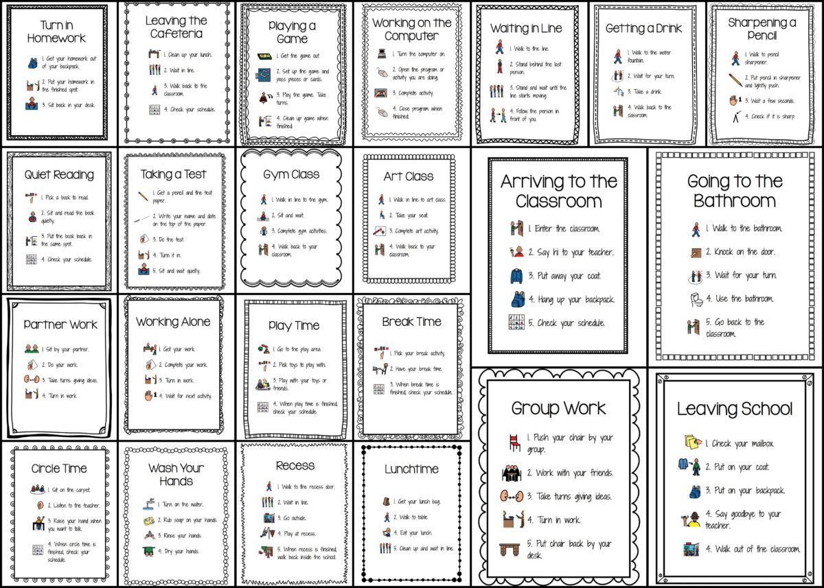 Visuals for Common Classroom Routines - The Autism Helper