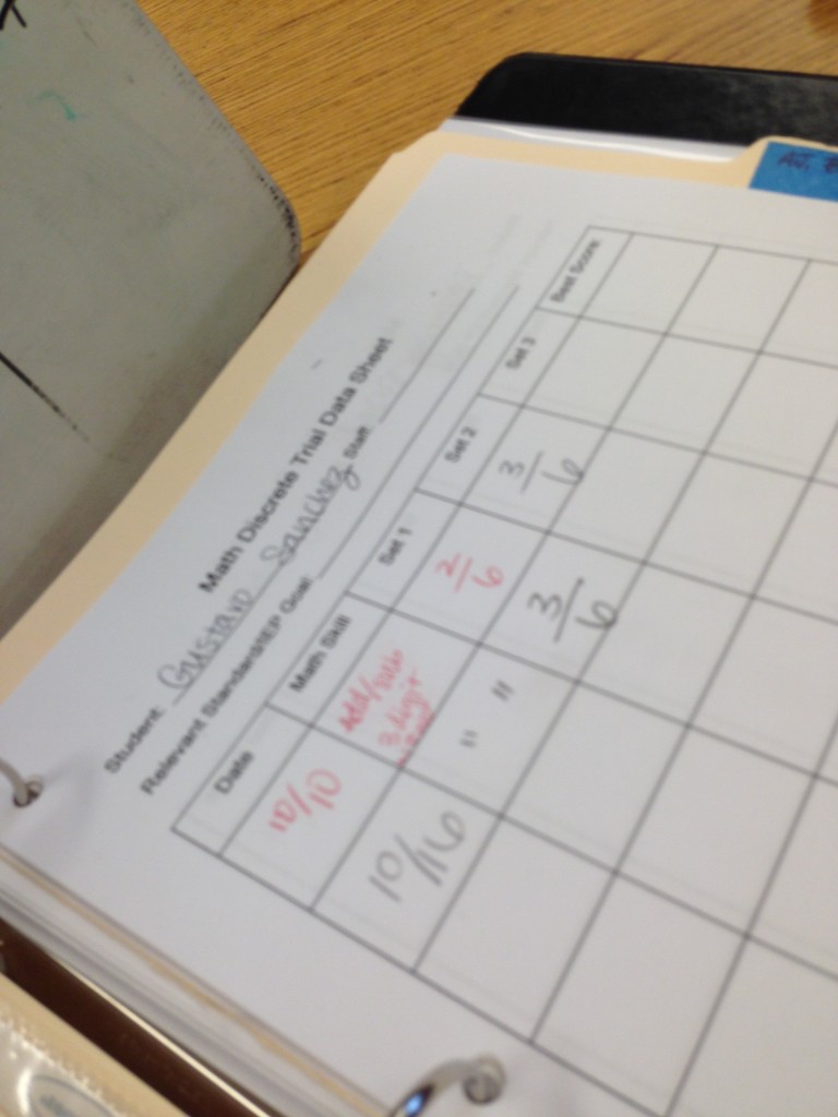 Math Discrete Trial Data - The Autism Helper