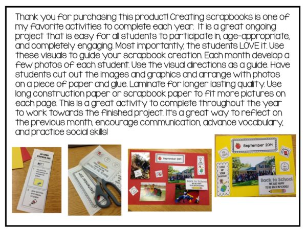 Scrapbook Visual Craftivity - The Autism Helper