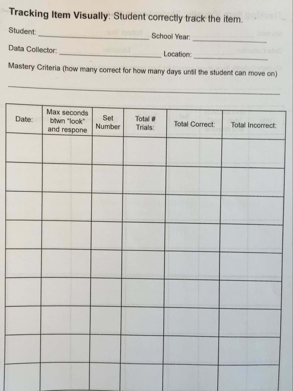 Tracking Non-Reinforcing Objects - The Autism Helper