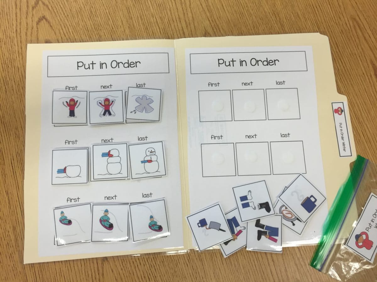 Winter Themed Sequencing File Folder Activities - The Autism Helper
