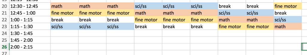 Creating a Classroom Excel Schedule - The Autism Helper