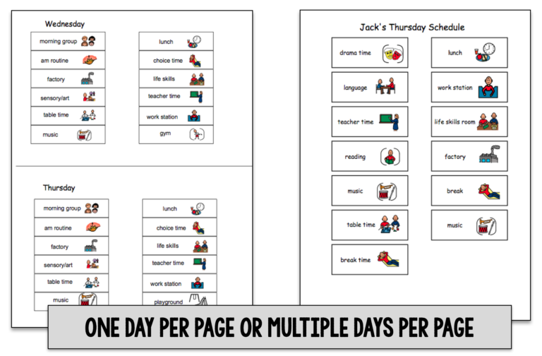 8 Types of Visual Student Schedules - The Autism Helper
