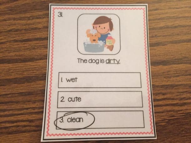 Vocabulary and Grammar Task Cards/Boards! - The Autism Helper