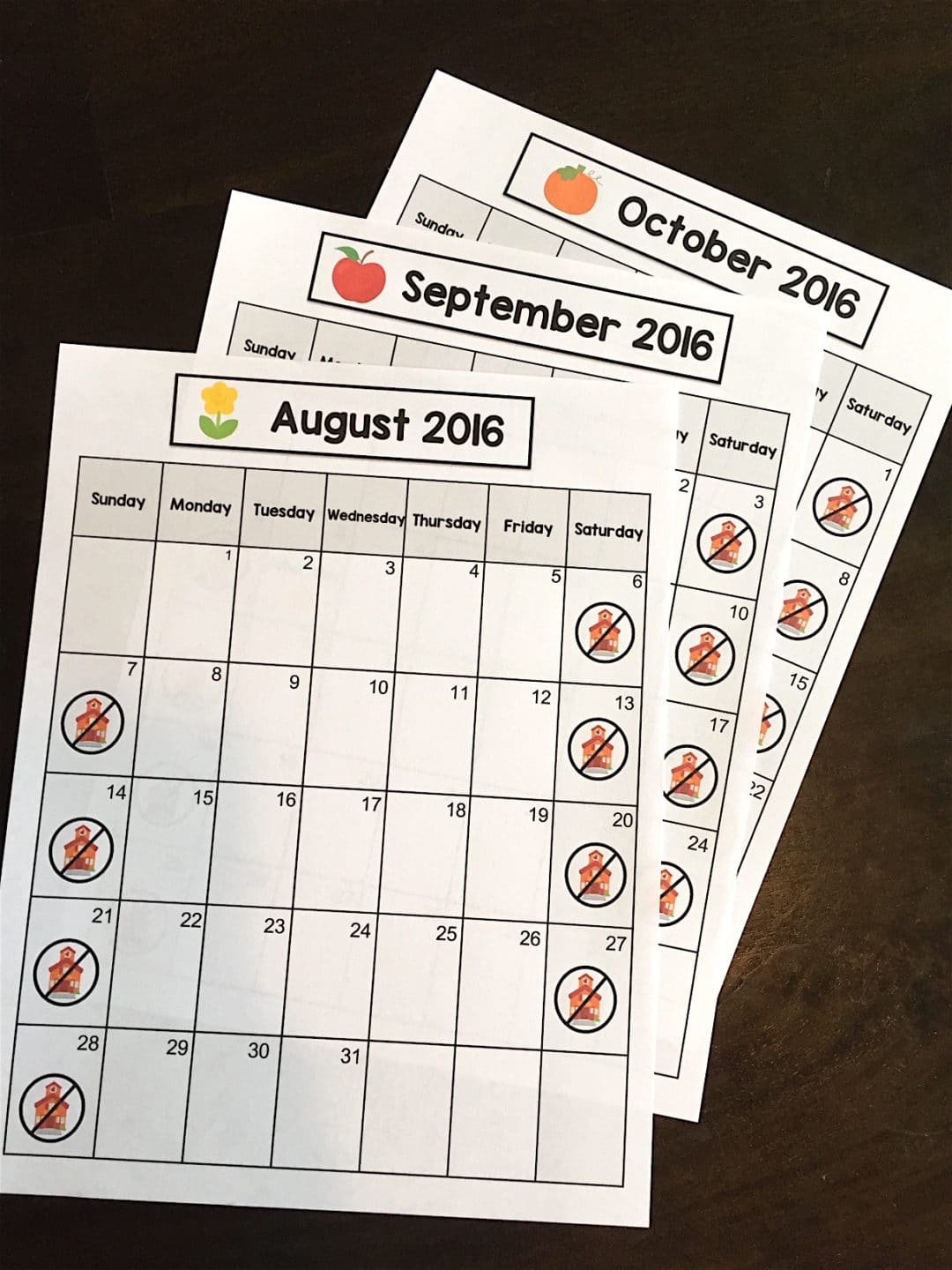 Visual Monthly Calendars - The Autism Helper