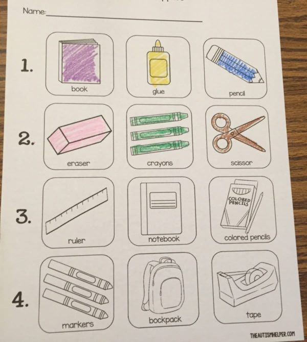 More School Supply Themed Activities with Free Handout! - The Autism Helper