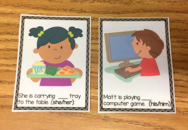 Possessive Pronoun Grammar Cards | The Autism Helper