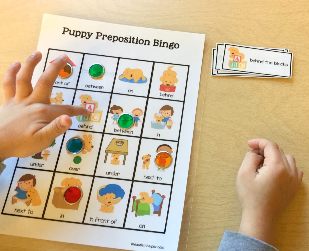 "Where is the Puppy?" and Free Puppy Preposition Bingo!!!! - The Autism ...