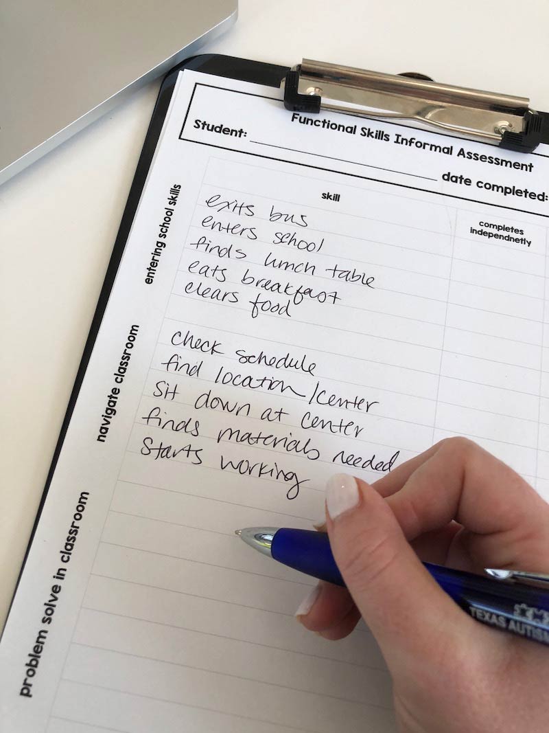 Functional Skills Informal Assessment (free download) - The Autism Helper