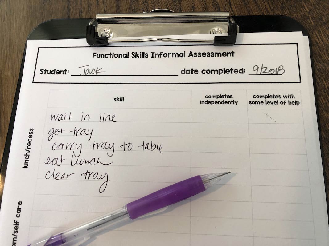 Functional Skills Informal Assessment (free download) - The Autism Helper