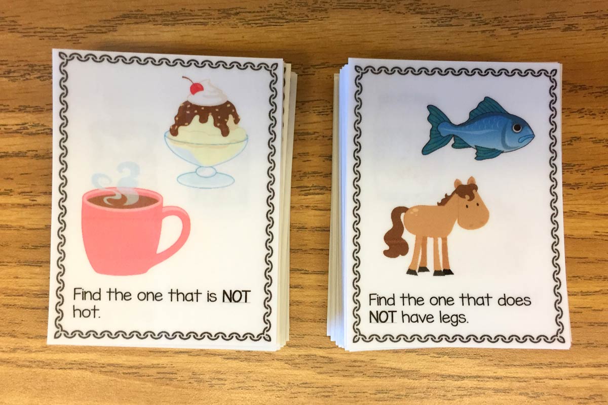 Non-Example Level 2 Task Cards - The Autism Helper