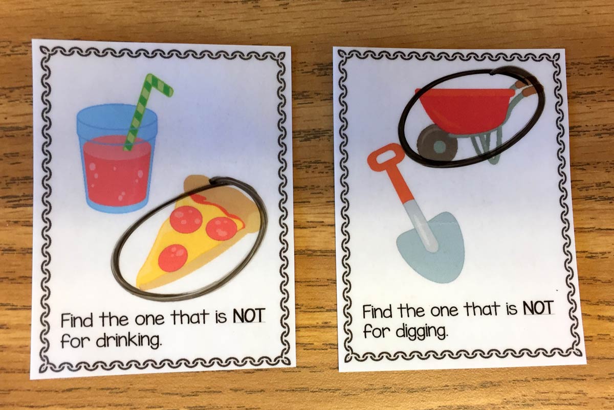 Non-Example Level 2 Task Cards - The Autism Helper