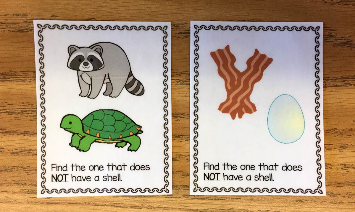 Non-Example Level 2 Task Cards - The Autism Helper