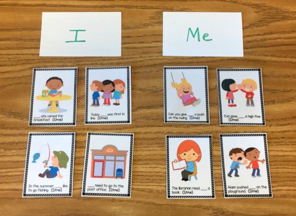 Using "I" or "Me" Grammar Task Cards - The Autism Helper