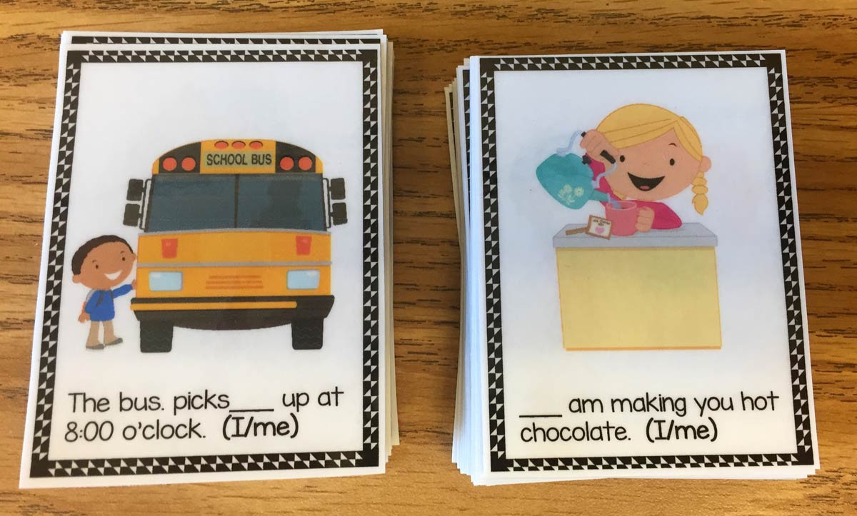 Using "I" or "Me" Grammar Task Cards - The Autism Helper