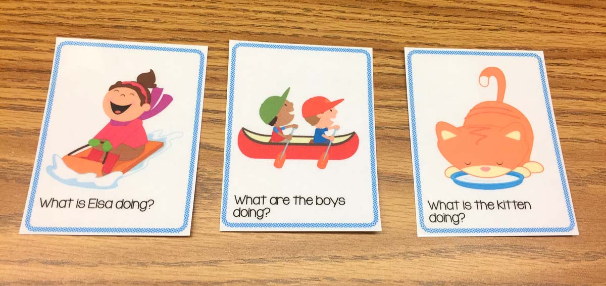 Free "What Doing" Task Cards - The Autism Helper