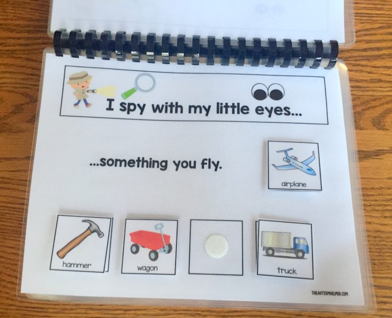 I Spy an adapted book about Object Function - The Autism Helper