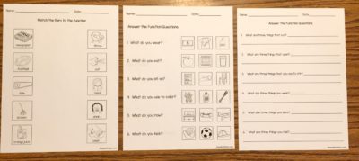 Free Function Worksheets - The Autism Helper
