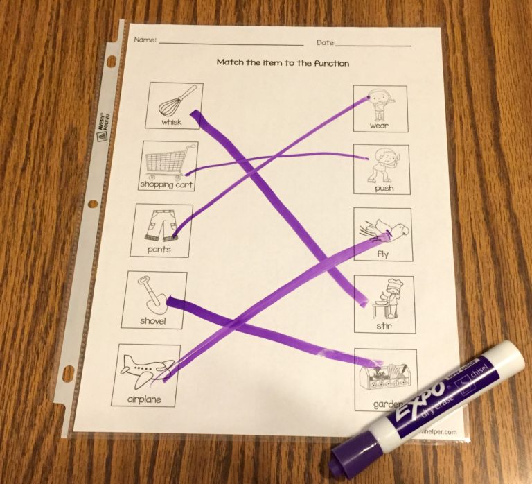 Free Function Worksheets - The Autism Helper