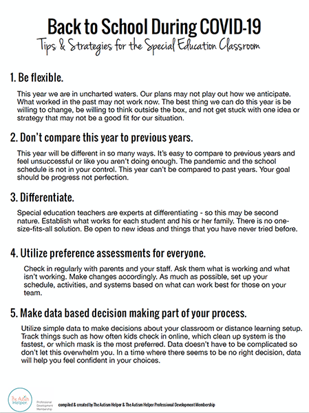 Returning to School During COVID - The Autism Helper