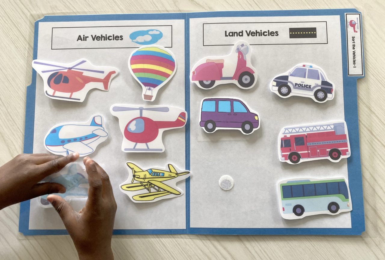 Vehicle Themed File Folder Activities - The Autism Helper