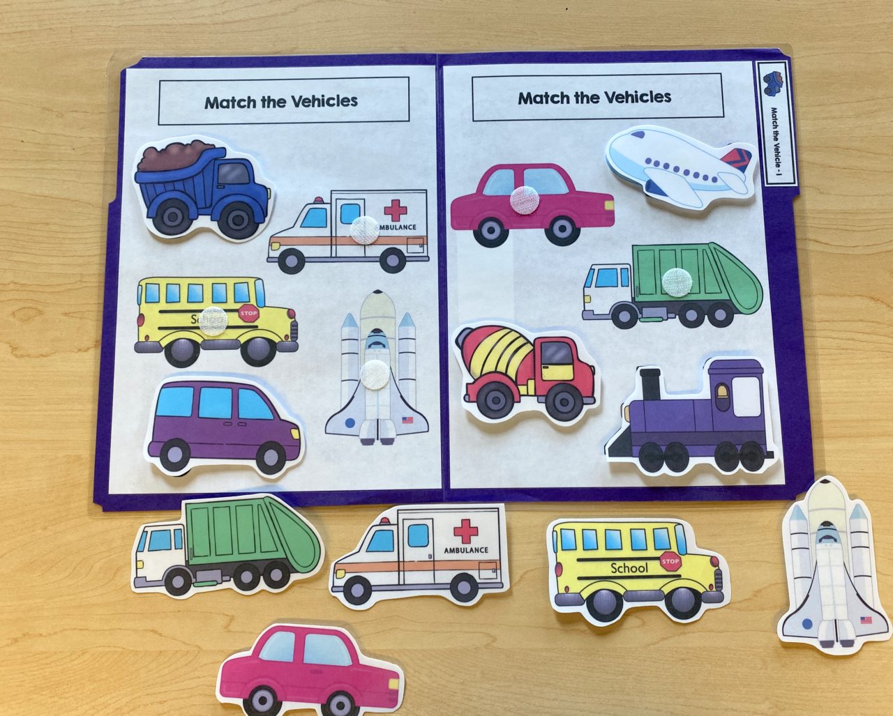 Vehicle Themed File Folder Activities - The Autism Helper