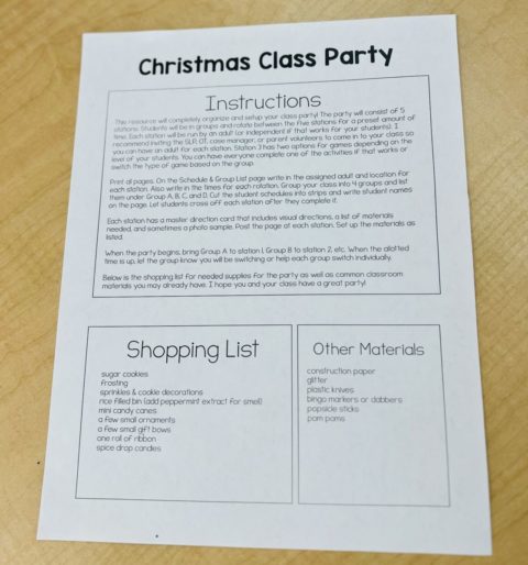 Christmas Class Party Setup Kit - The Autism Helper